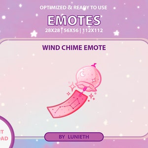 Pink Wind Chime Emote | Cute Twitch Emote Design | Twitch Discord ...