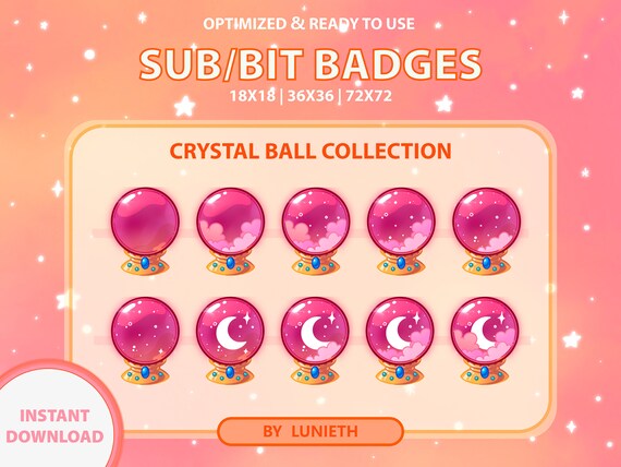 Crystal Ball Sub Badges Bit Badges Twitch Badges Cute - Etsy