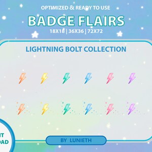 Lightning Bolt Twitch Badge Flairs | Bit Badges | Twitch Badges | HP - Etsy