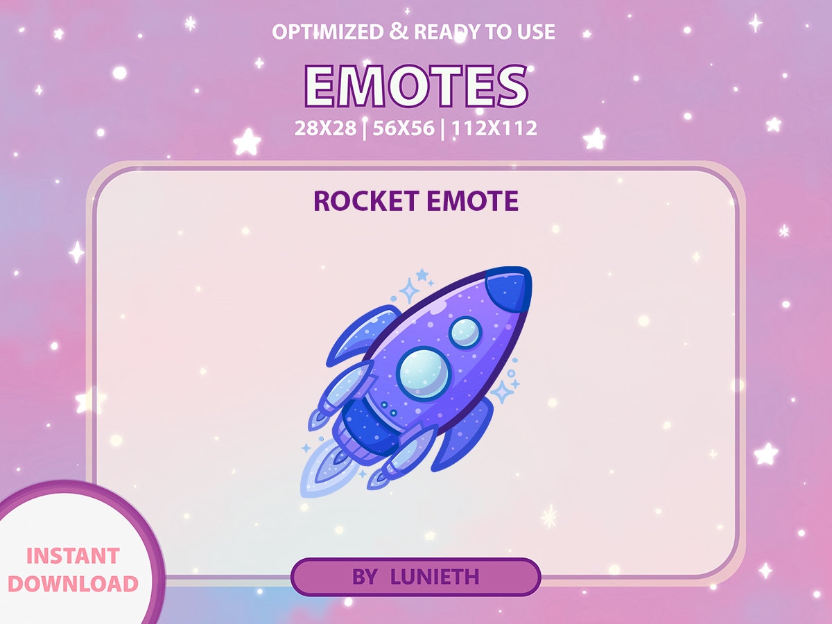 Blue Rocket Emote | Cute Twitch Emote Design | Twitch Discord Youtube ...