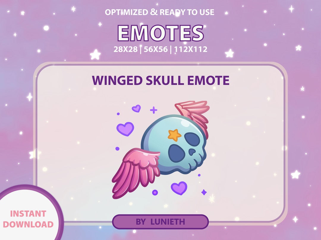 Skull Emote | Cute Twitch Emote Design | Twitch Discord Youtube ...
