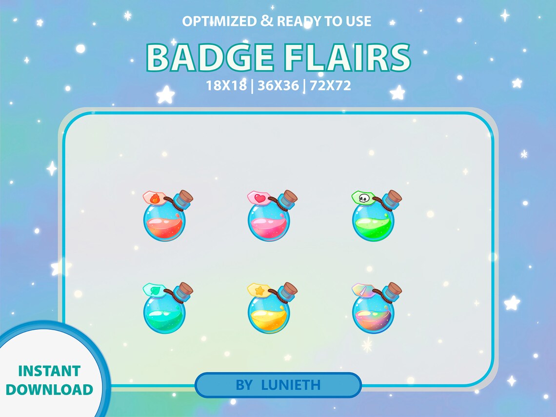Potion Badge Flairs | Twitch Sub Badges | Subscriber Badges | Bit ...