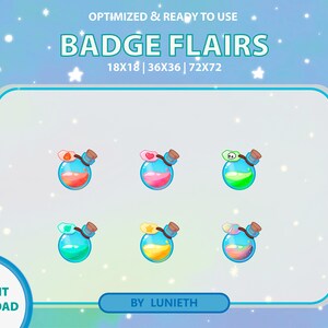 Potion Badge Flairs | Twitch Sub Badges | Subscriber Badges | Bit ...