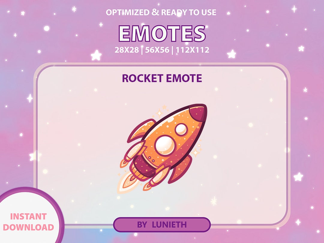 Sunset Rocket Emote | Cute Twitch Emote Design | Twitch Discord Youtube ...