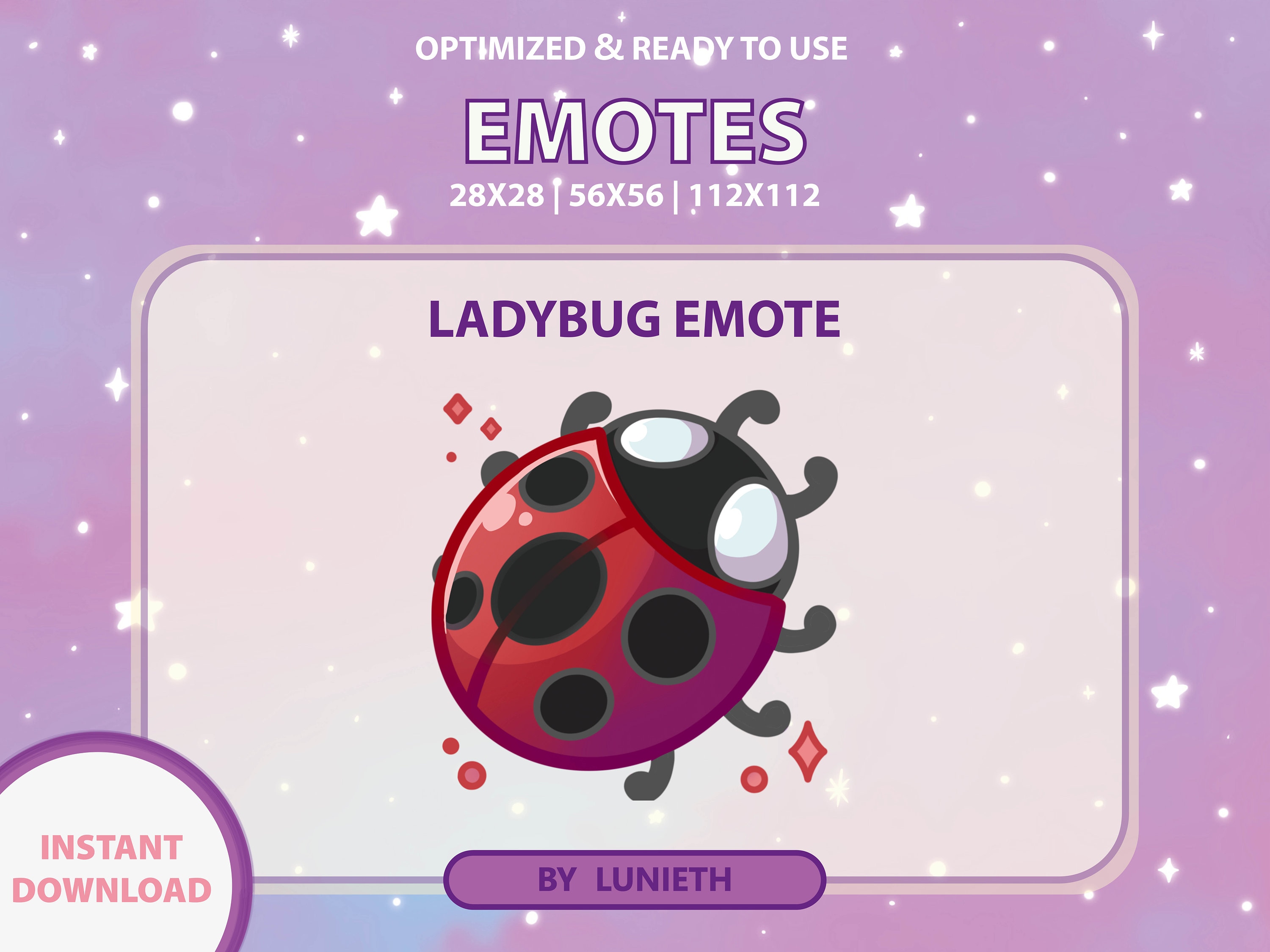 Ladybug Emote Cute Twitch Emote Design Twitch Discord Youtube Channel ...