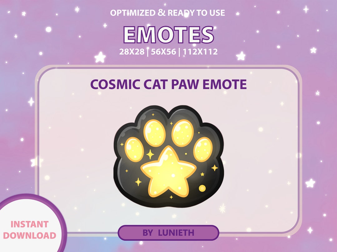 Cosmic Cat Paw Emote | Cute Twitch Emote Design | Twitch Discord ...