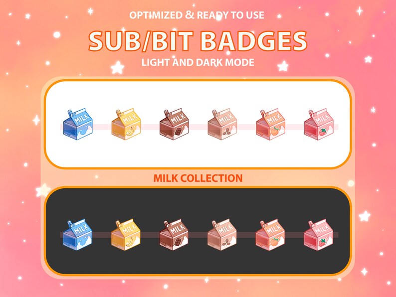 Cute Milk Box Sub Badges | Bit Badges | Twitch Badges | Juice Box ...