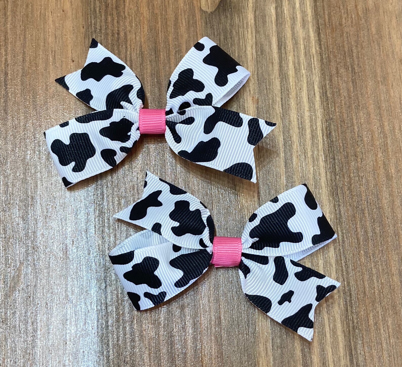 Hay Girl Hay Cow Print Hair Bow Cow Necklace Set.heifer 4H Show, Cow ...