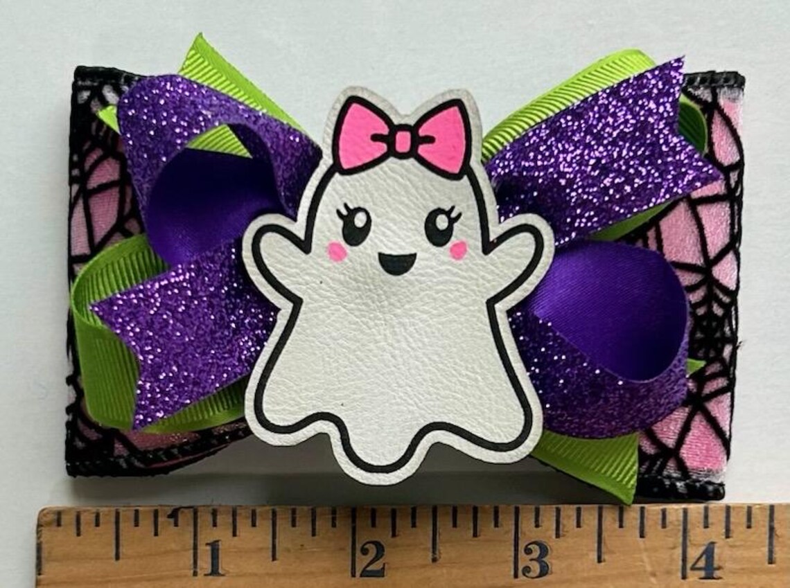 Halloween Ghost Hair Bow, Sparkle Costume Clip - Etsy