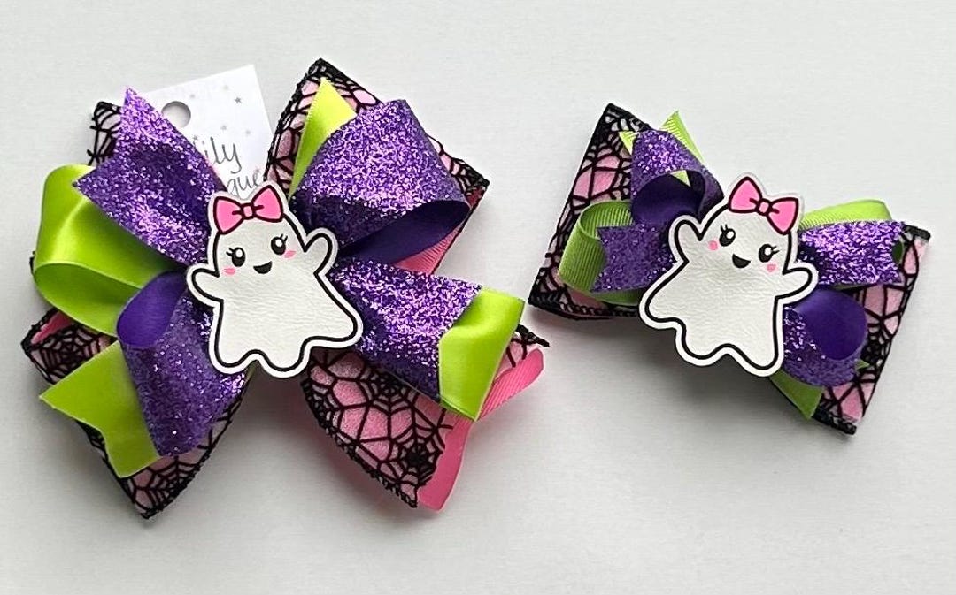 Halloween Ghost Hair Bow, Sparkle Costume Clip - Etsy