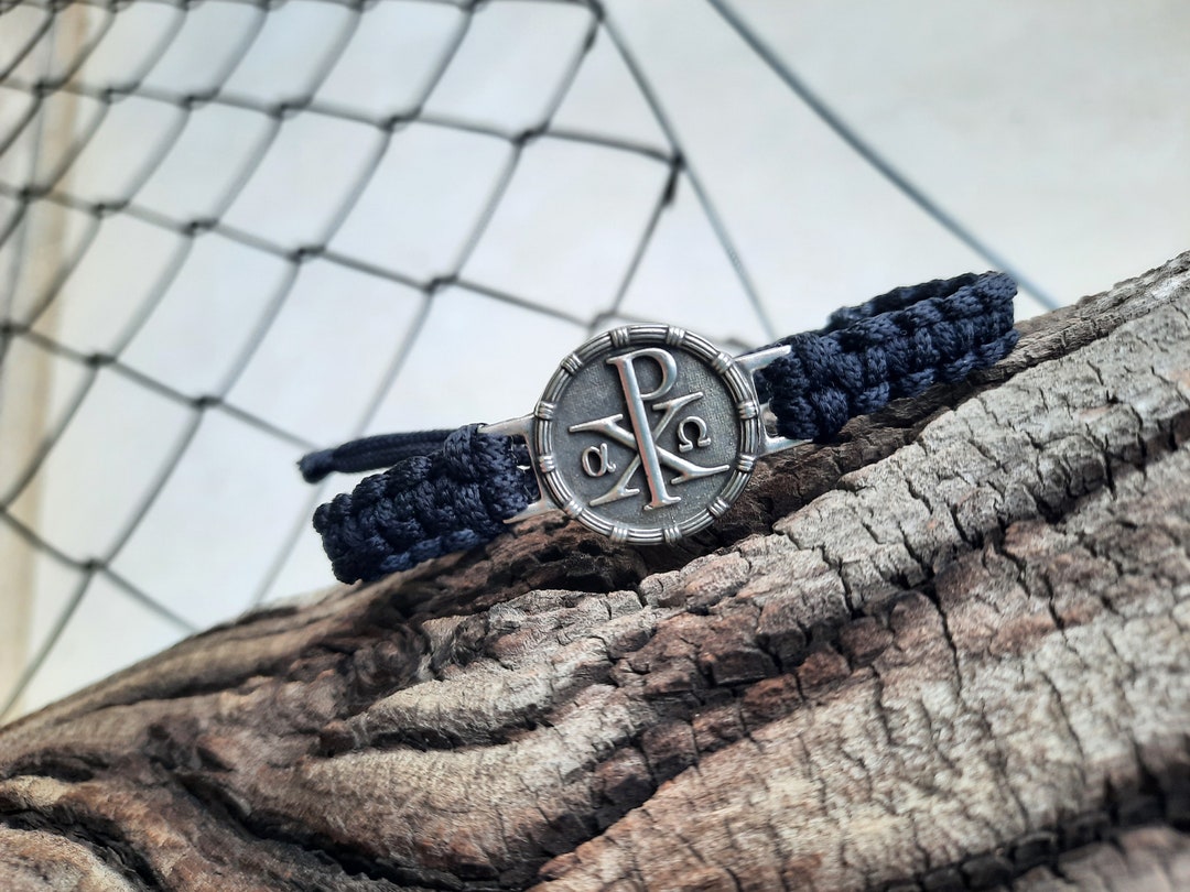 Christogram Rope Bracelet,chi Rho XI Monogram of Jesus Christ,religious ...