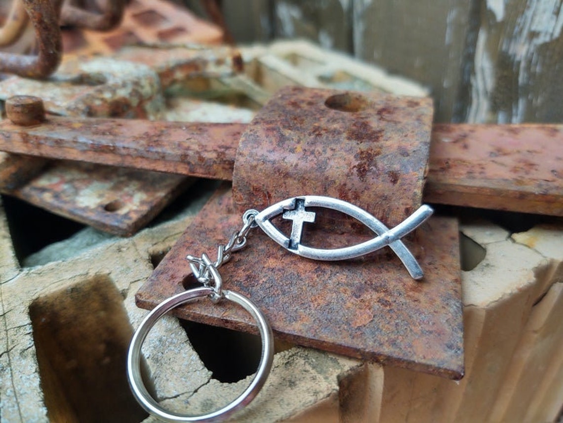 Ichthys Christian Symbol With Cross Jewelry,sign of the Fish Necklace ...