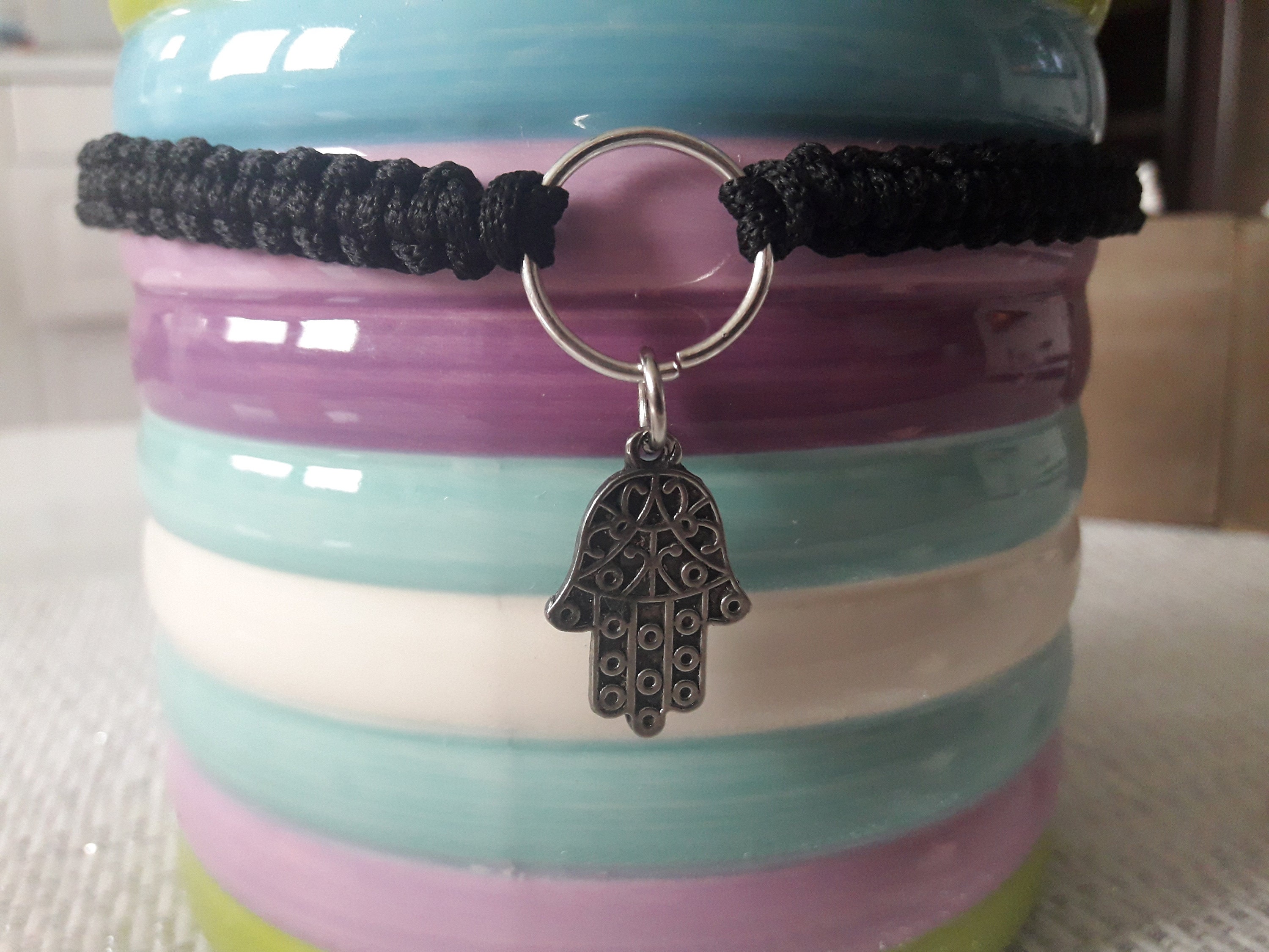 Fatima Hand choker charm necklaceHamsa hand | Etsy