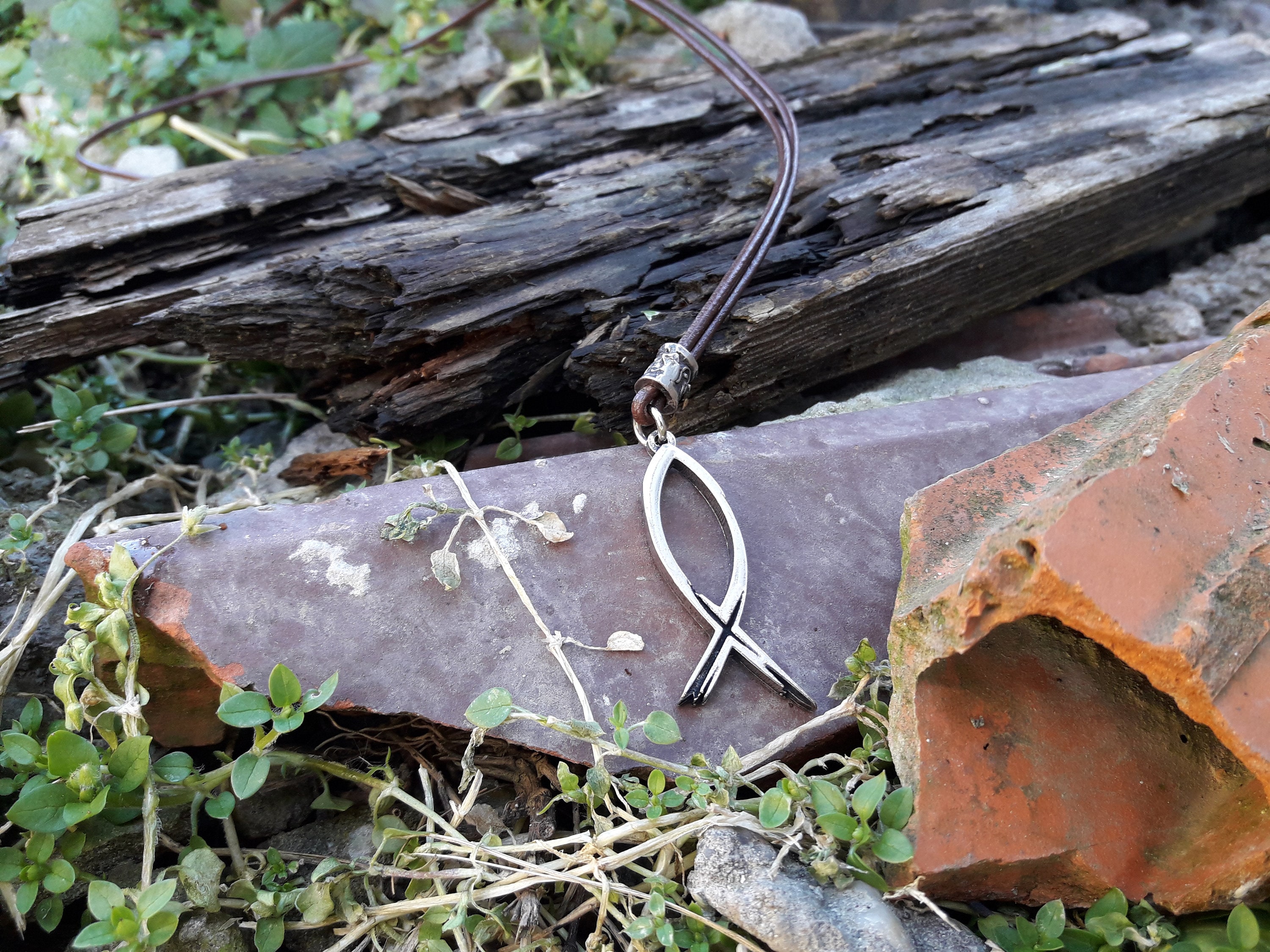 Jesus Fish Symbol Necklace,ichthys or Ichthus Sign Jewelry,christian ...