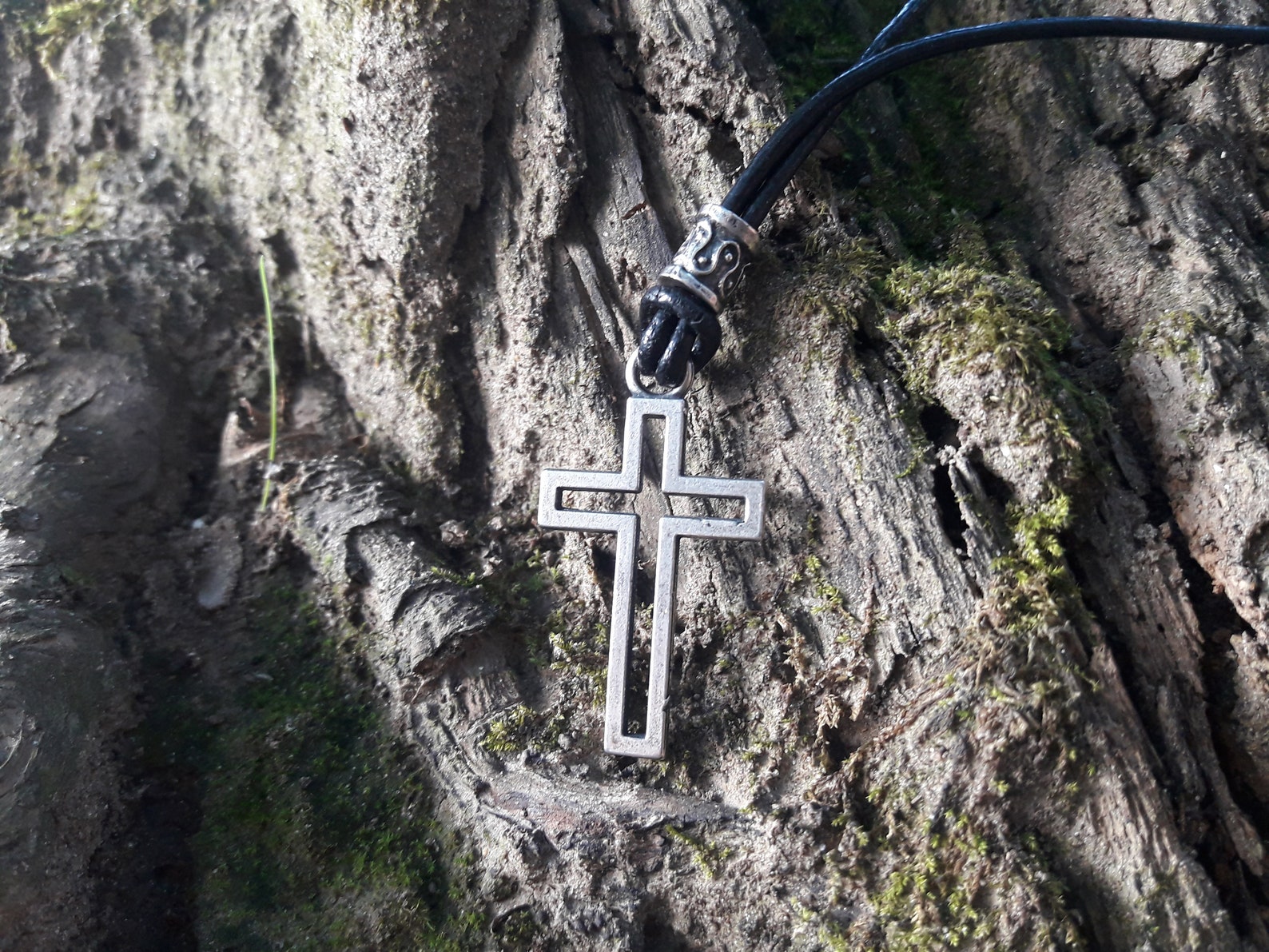 Christian Latin Cross Leather Necklacecrucifixion of Jesus | Etsy