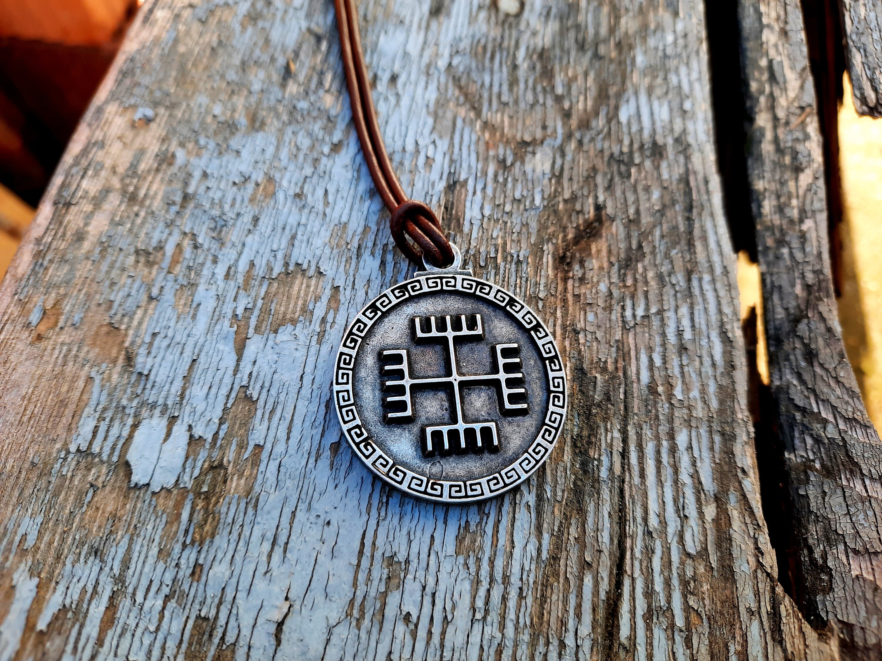 Hands of God With Ornament Leather Necklace,hands of Svarog Symbol ...