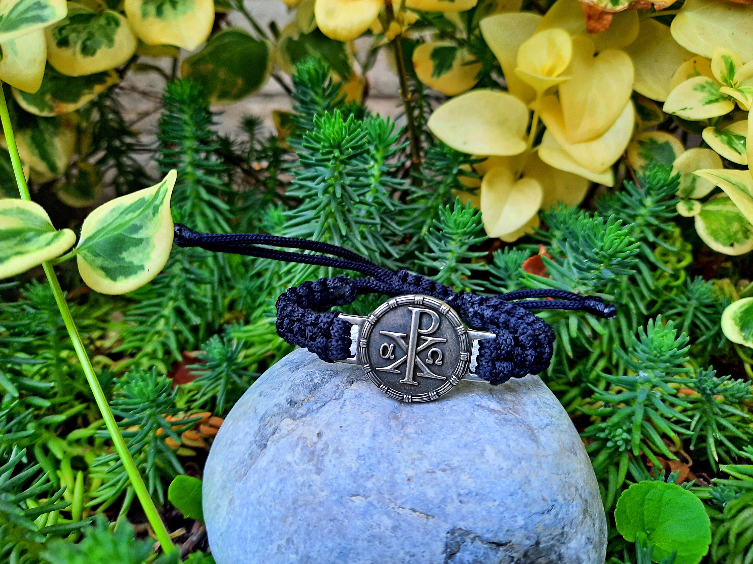 Christogram Rope Braceletchi Rho XI Monogram of Jesus - Etsy