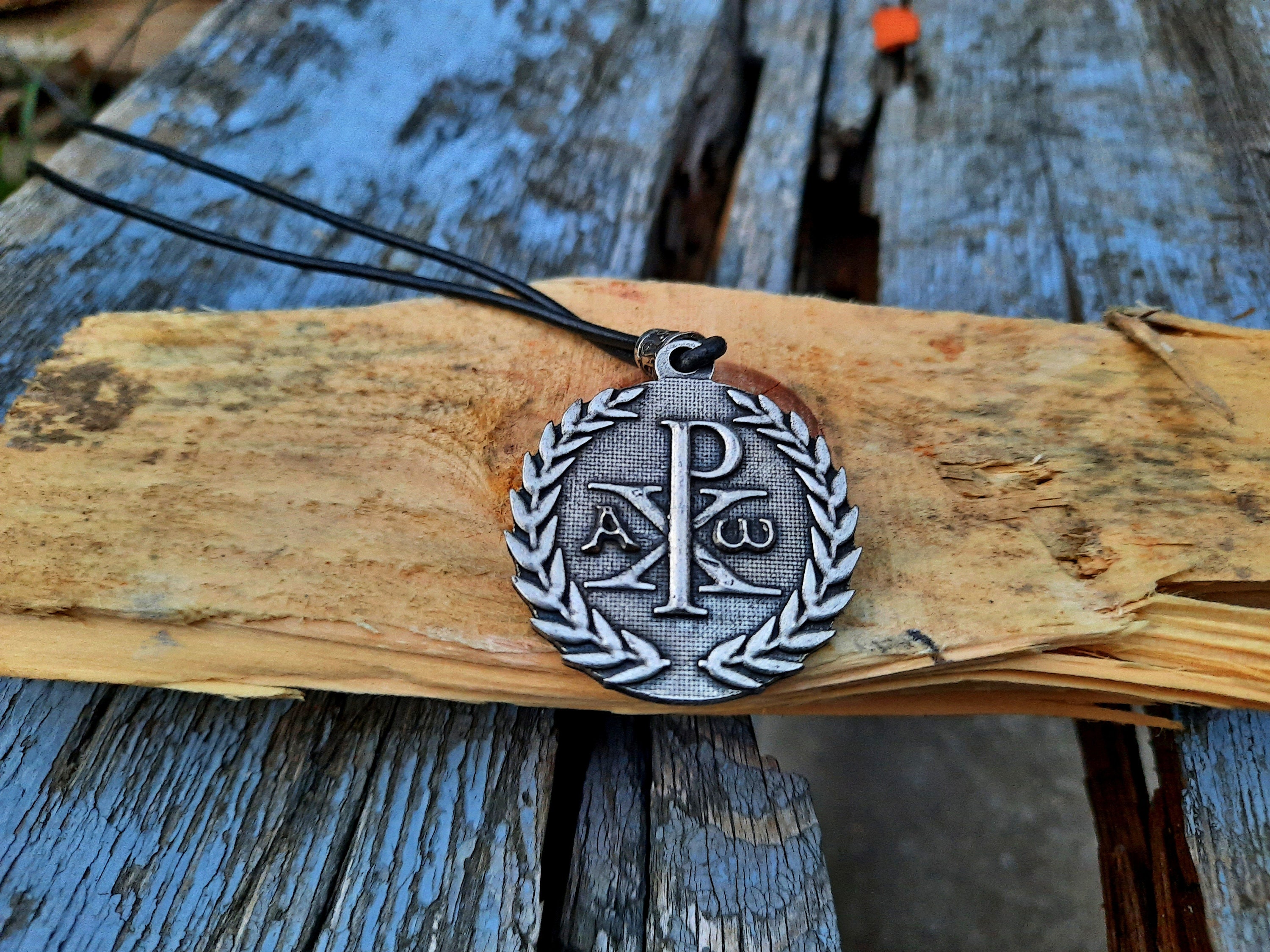 Christogram Necklacemonogram of Christ Sign Jewelrychi Rho - Etsy