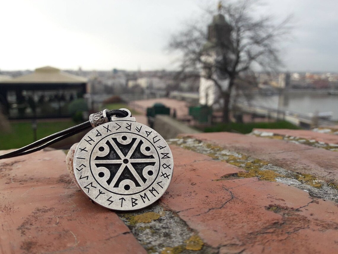 Perun God Symbol Leather Necklace,slavic Mythology,runic Alphabet ...