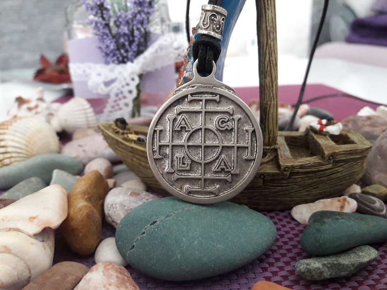 AGLA talisman leather necklacemagic amuletsymbol protective | Etsy