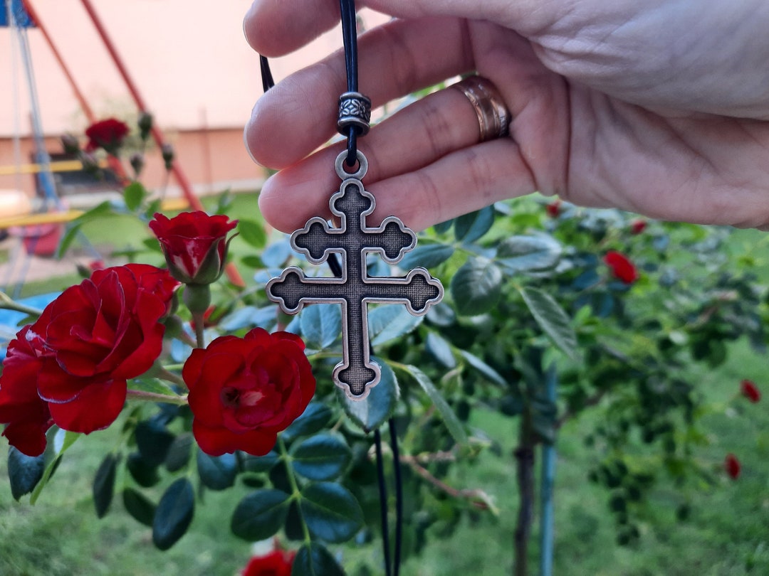 Cross of Lorraine Necklace,patriarchal Cross Jewelry,cross of Anjou ...