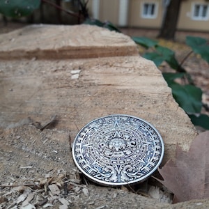 Ancient Aztec Mayan Calendar Zodiac Lucky Coin,mayan Prophecy,aztec Sun ...