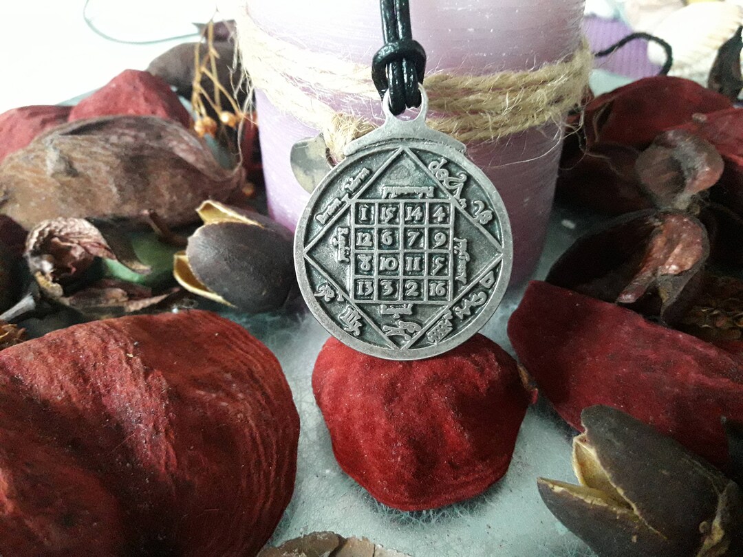 Jupiter Magic Square Pendant Leather Necklace,archangel Tzaphkiel ...