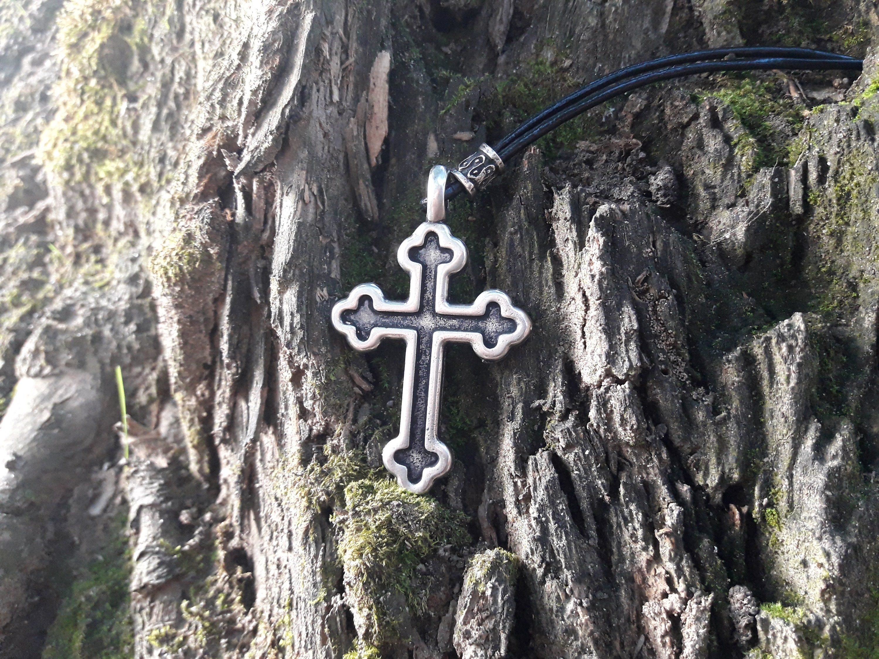 Serbian Orthodox Cross Leather Necklacenational Symbol of - Etsy