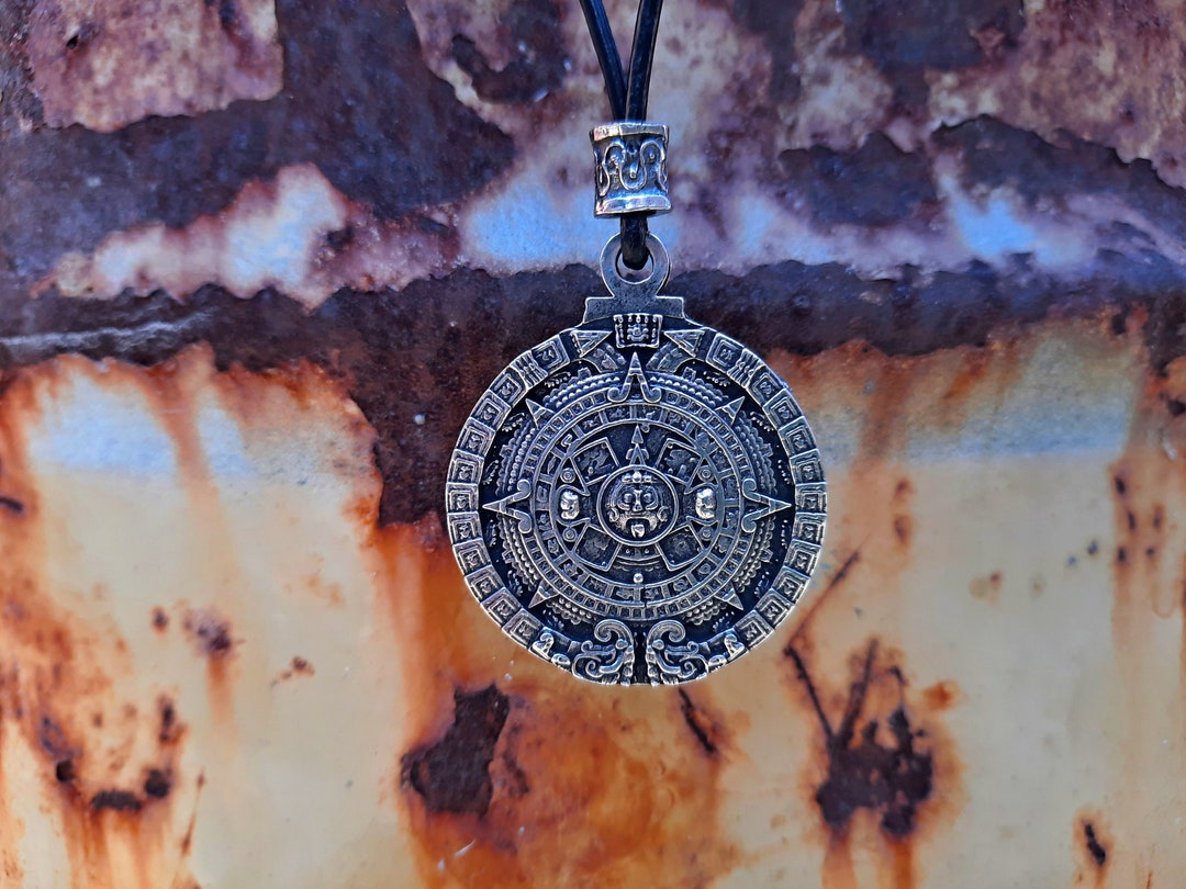 Aztec Mayan Calendar Necklace,zodiac Jewelry,luck Amulet,aztec Mayan ...