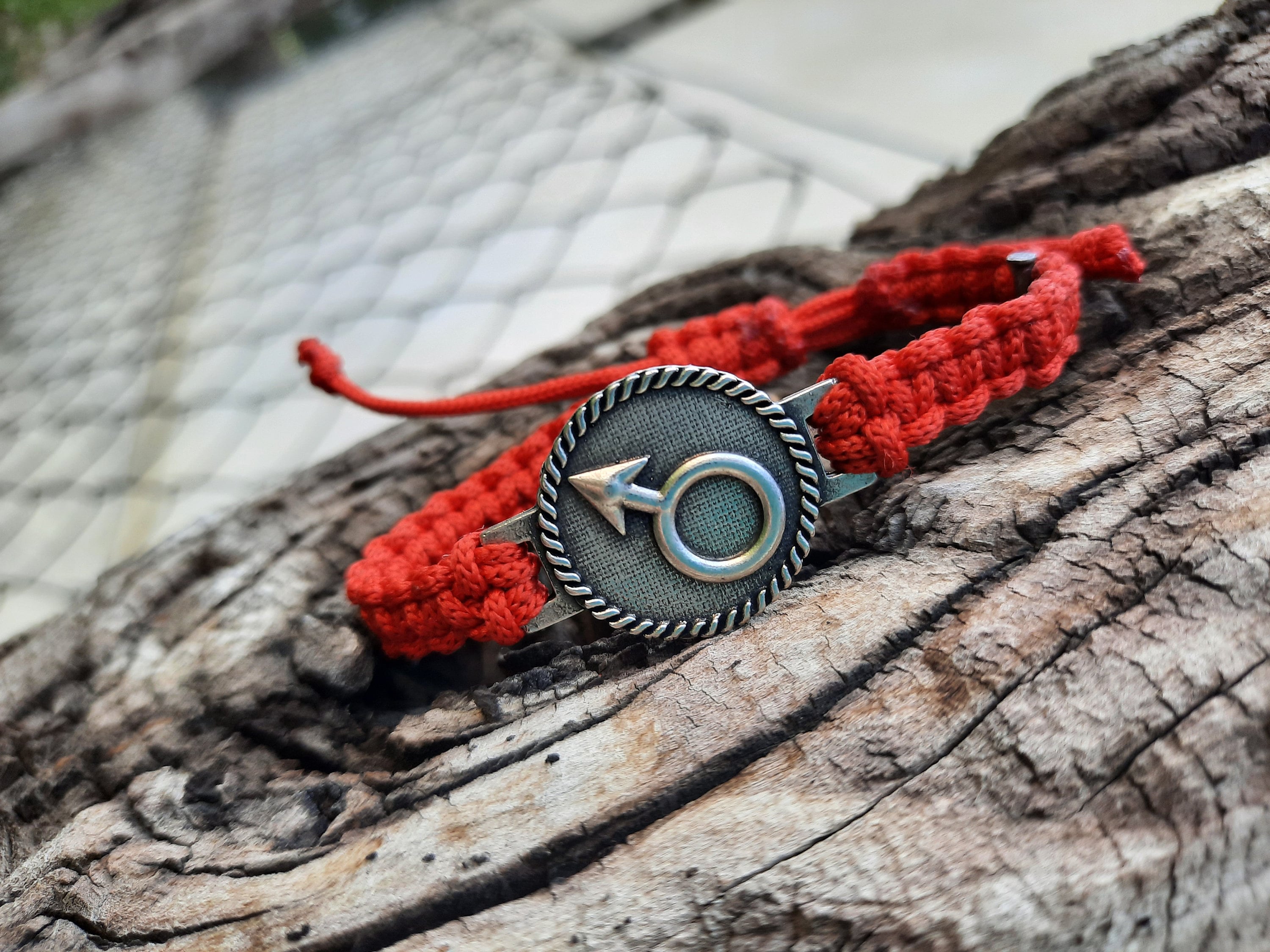 Mars Glyph Rope Braceletgod of War Zodiacastrological Symbol - Etsy