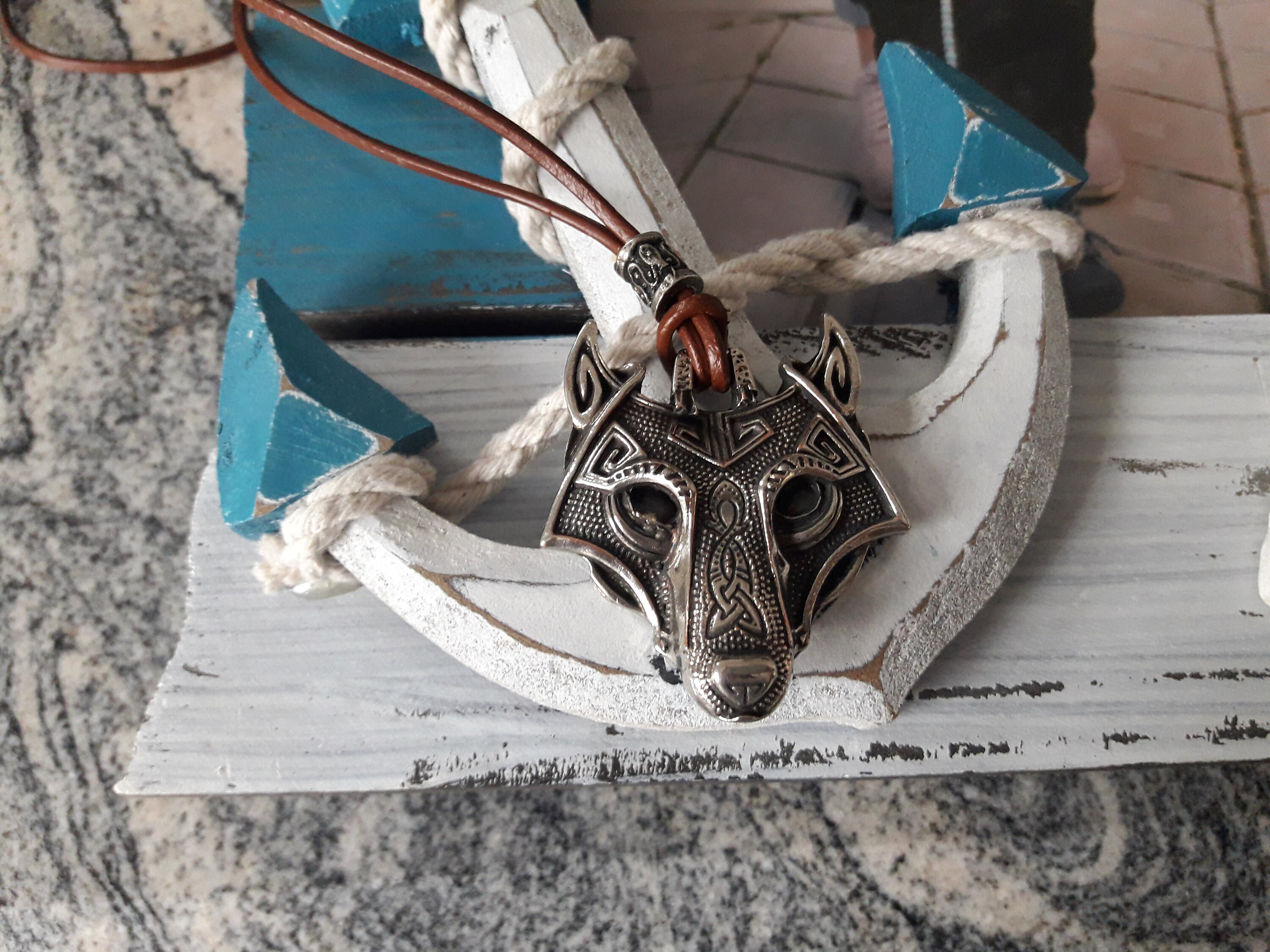 Viking Fenrir wolf leather necklaceNorse mythologyForest | Etsy