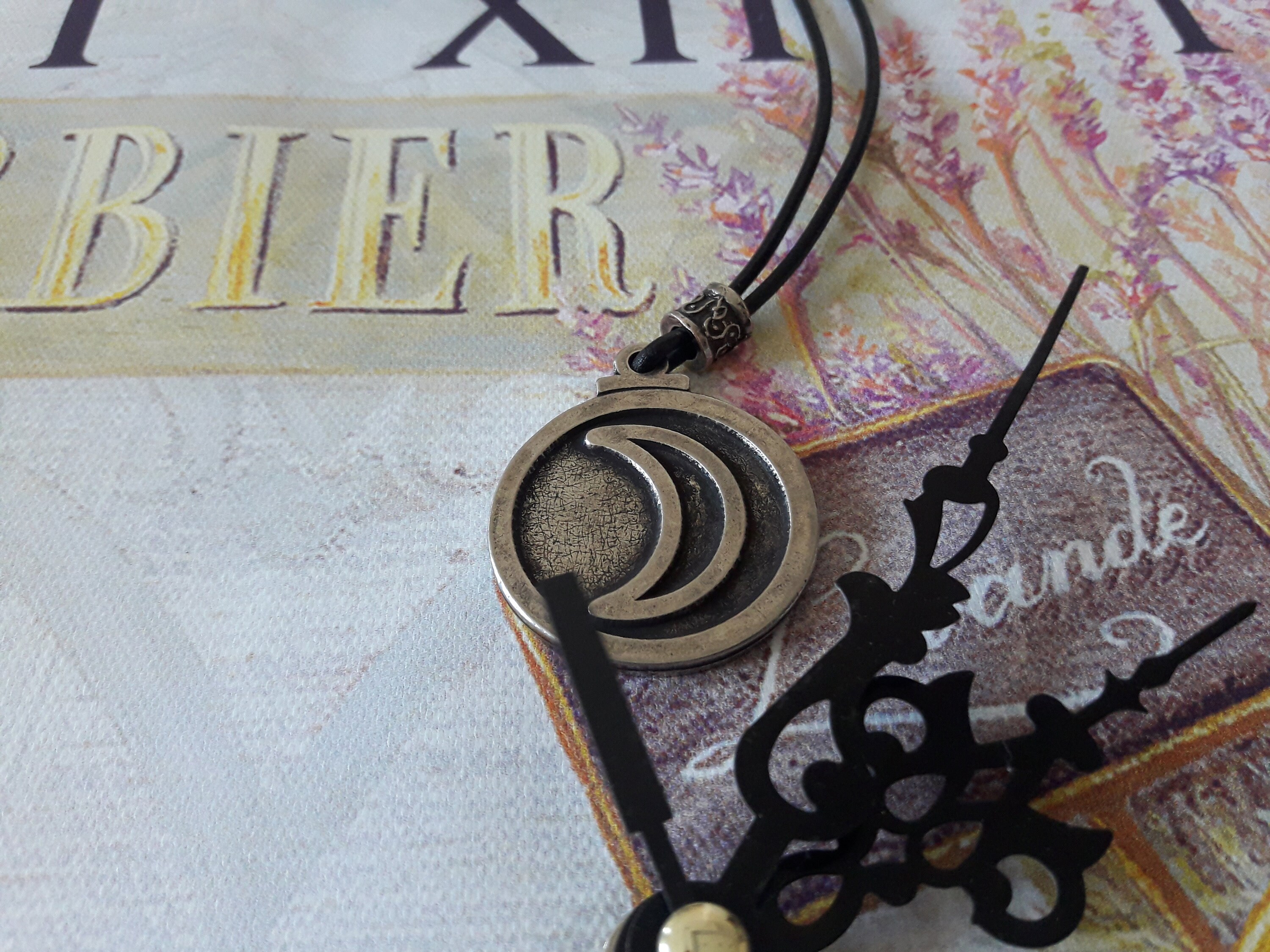 Moon Glyph Leather Necklacealchemymagical Symbolstrong - Etsy