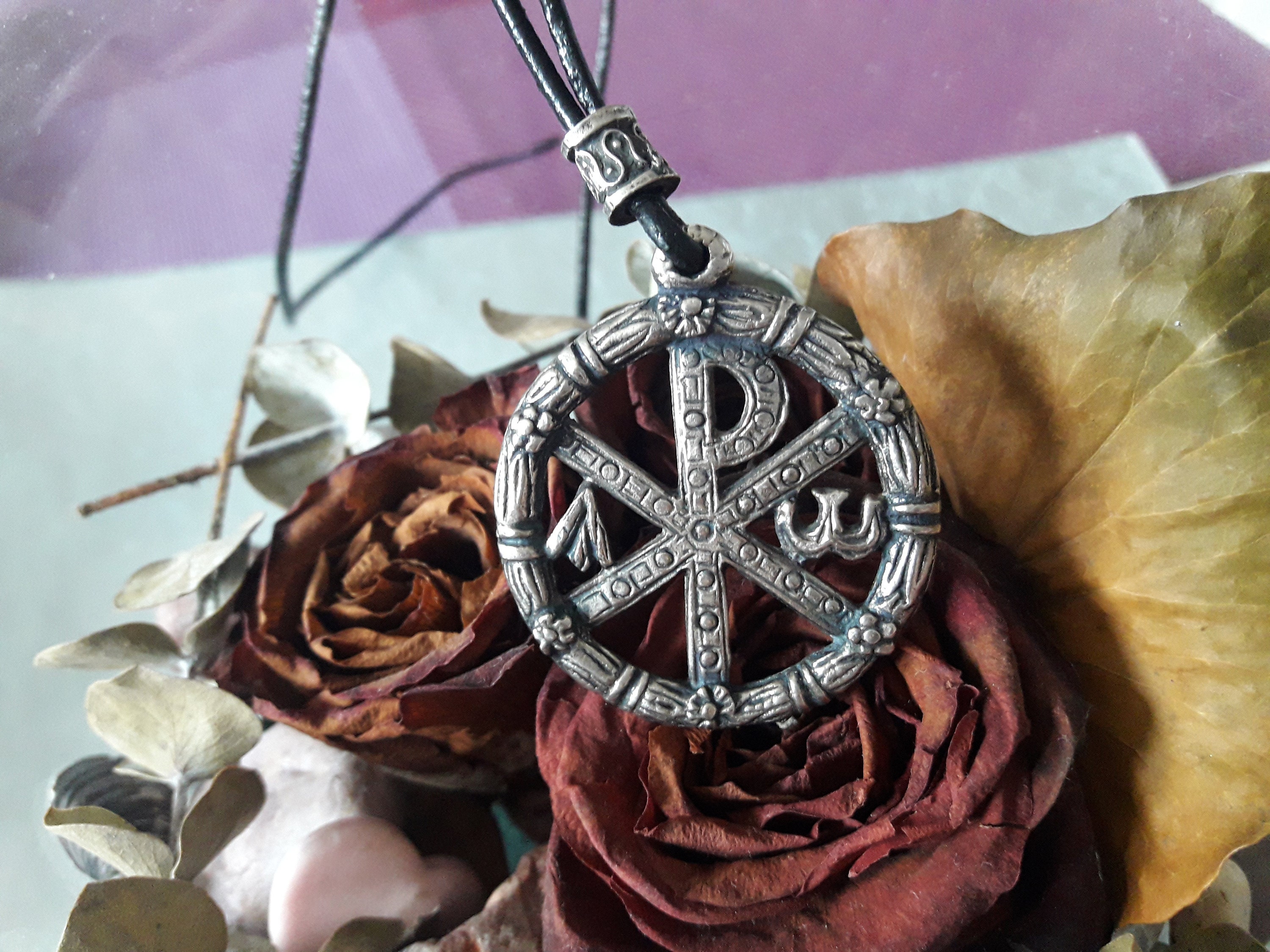 Christian monogram of Jesus Christ leather | Etsy