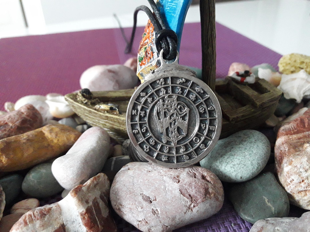 AION-AON Symbol of Eternity Amulet Leather Necklace,god With Lion Head ...