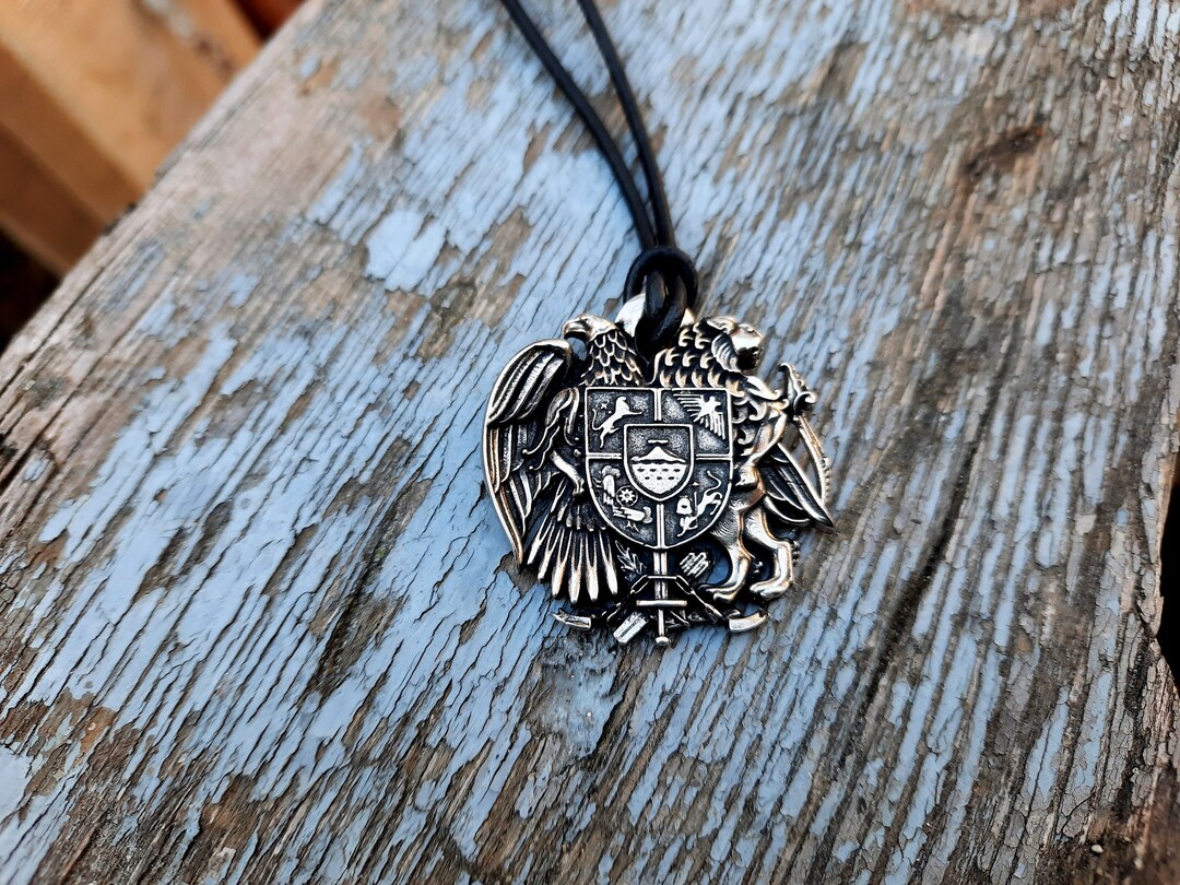 Armenian Coat of Arms Pendant,eagle and Lion Symbol Coat of Arms of ...