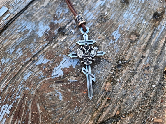 Christian Orthodox Cross With Double Headed Coat of Arms | Etsy