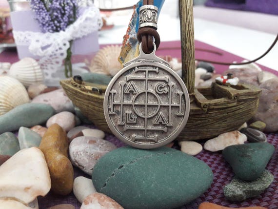 AGLA talisman leather necklacemagic amuletsymbol protective | Etsy