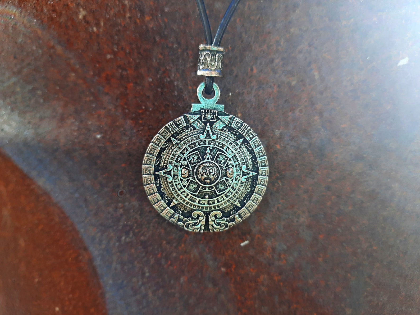 Aztec Mayan Calendar necklacezodiac jewelryLuck amuletAztec | Etsy