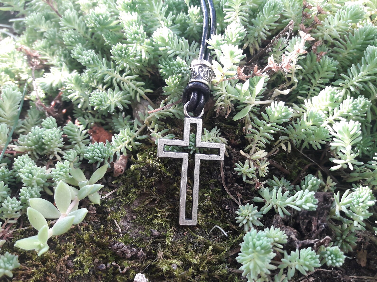 Christian Latin Cross leather necklacecrucifixion of Jesus | Etsy