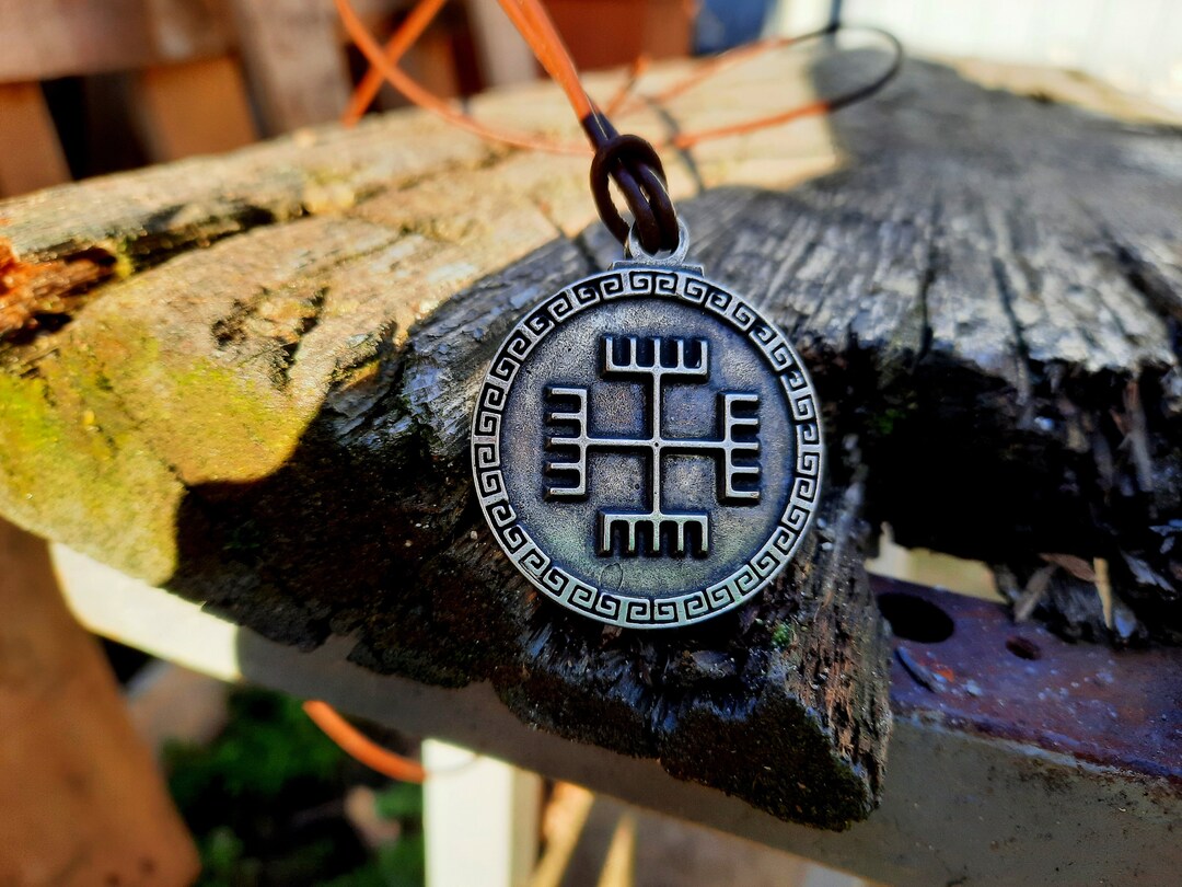 Hands of God With Ornament Leather Necklace,hands of Svarog Symbol ...