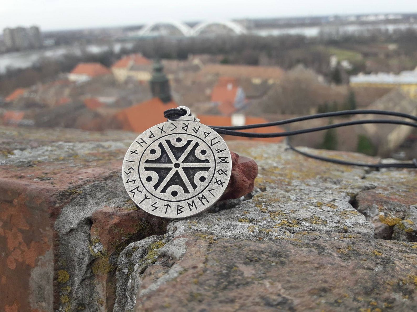 Perun God Symbol Leather Necklace,slavic Mythology,runic Alphabet ...