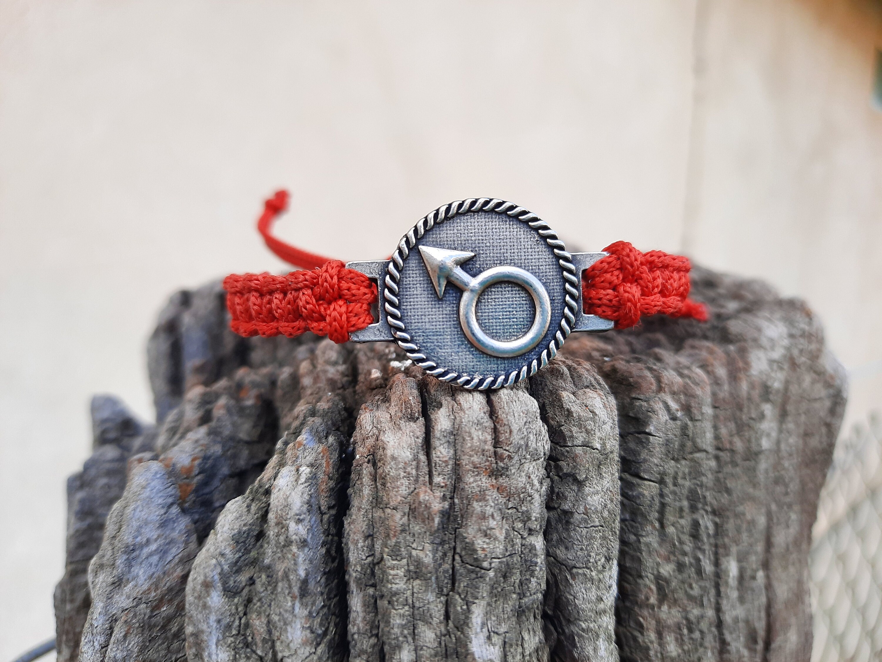 Mars Glyph Rope Braceletgod of War Zodiacastrological Symbol | Etsy