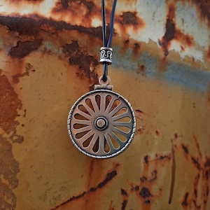 Flag of the Romani People Jewelry,16-spoke Chakra Necklace,flag of ...