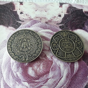 Ancient Aztec Mayan Calendar Zodiac Lucky Coin,mayan Prophecy,aztec Sun ...