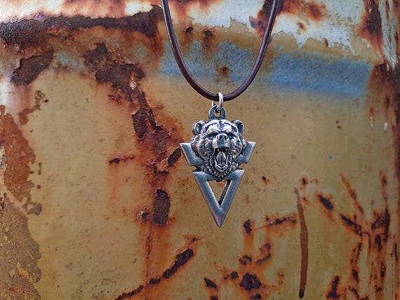 Veles Slavic Symbol With Bear Necklacevolos Slavic God of - Etsy