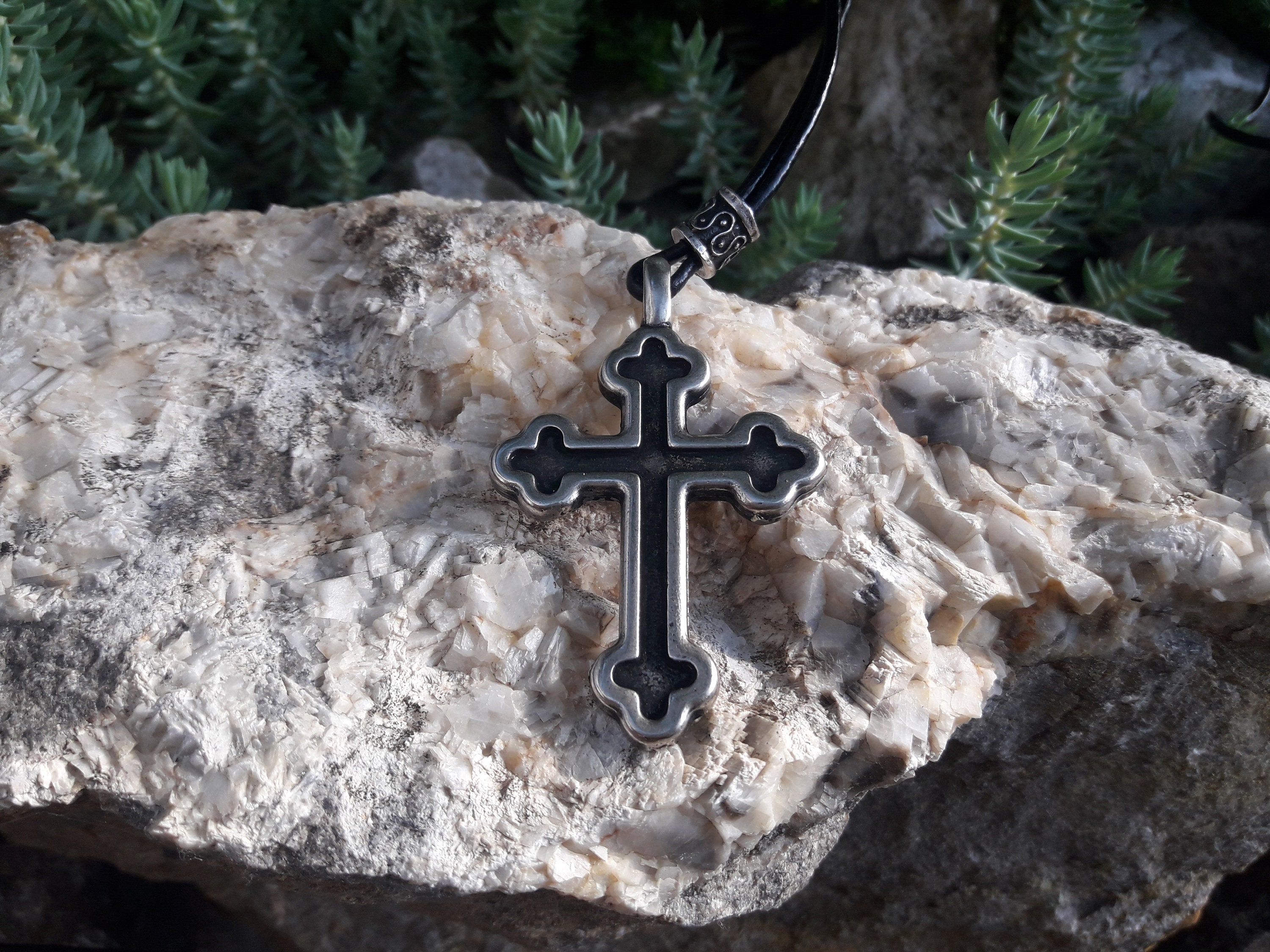 Serbian Orthodox Cross Leather Necklacenational Symbol of - Etsy