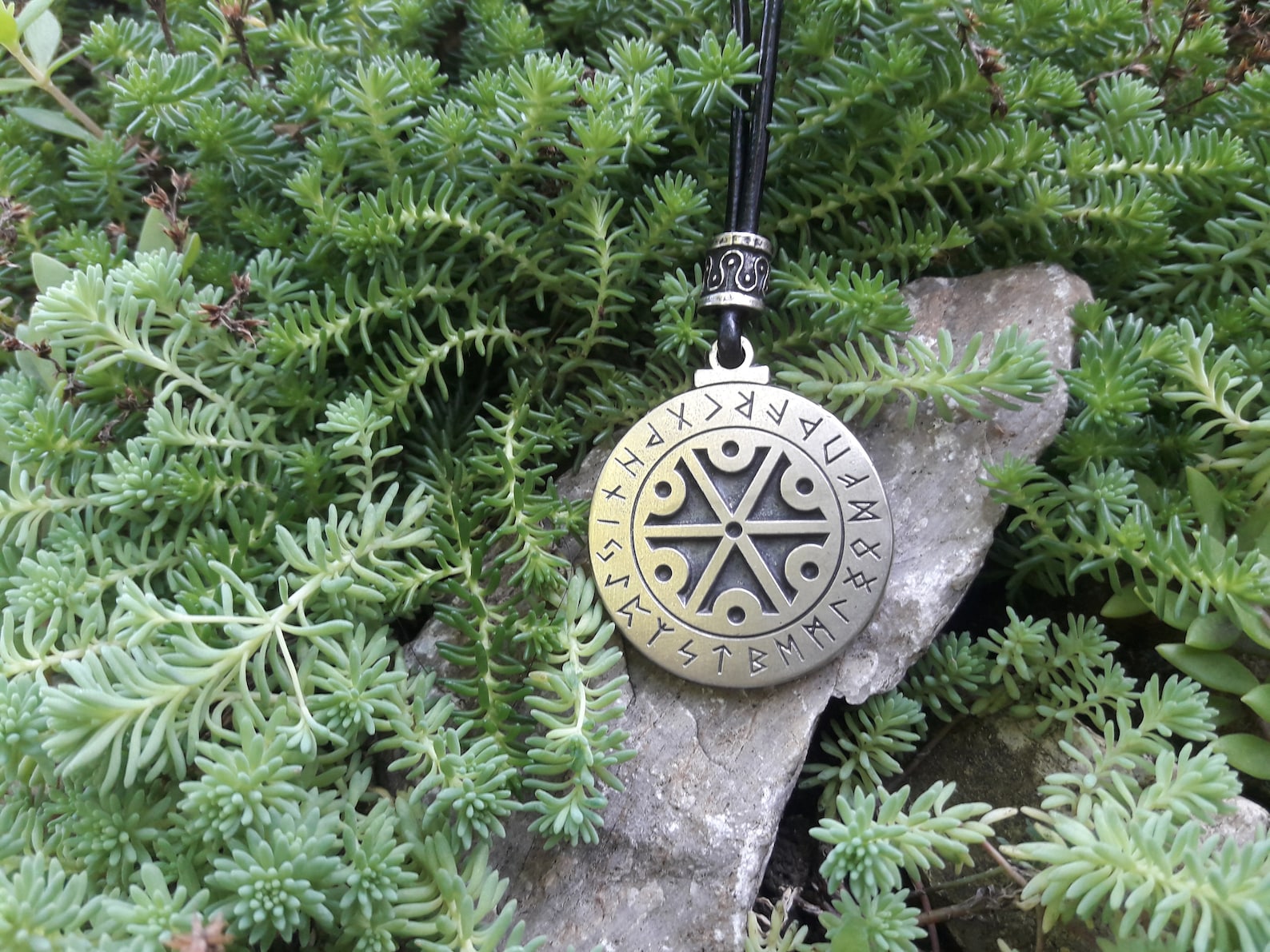 Perun God Symbol Leather Necklace,slavic Mythology,runic Alphabet ...