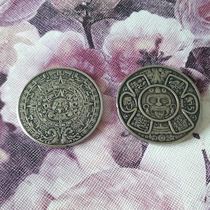 Ancient Aztec Mayan Calendar Zodiac Lucky Coin,mayan Prophecy,aztec Sun ...