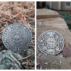 Ancient Aztec Mayan Calendar Zodiac Lucky Coin,mayan Prophecy,aztec Sun ...