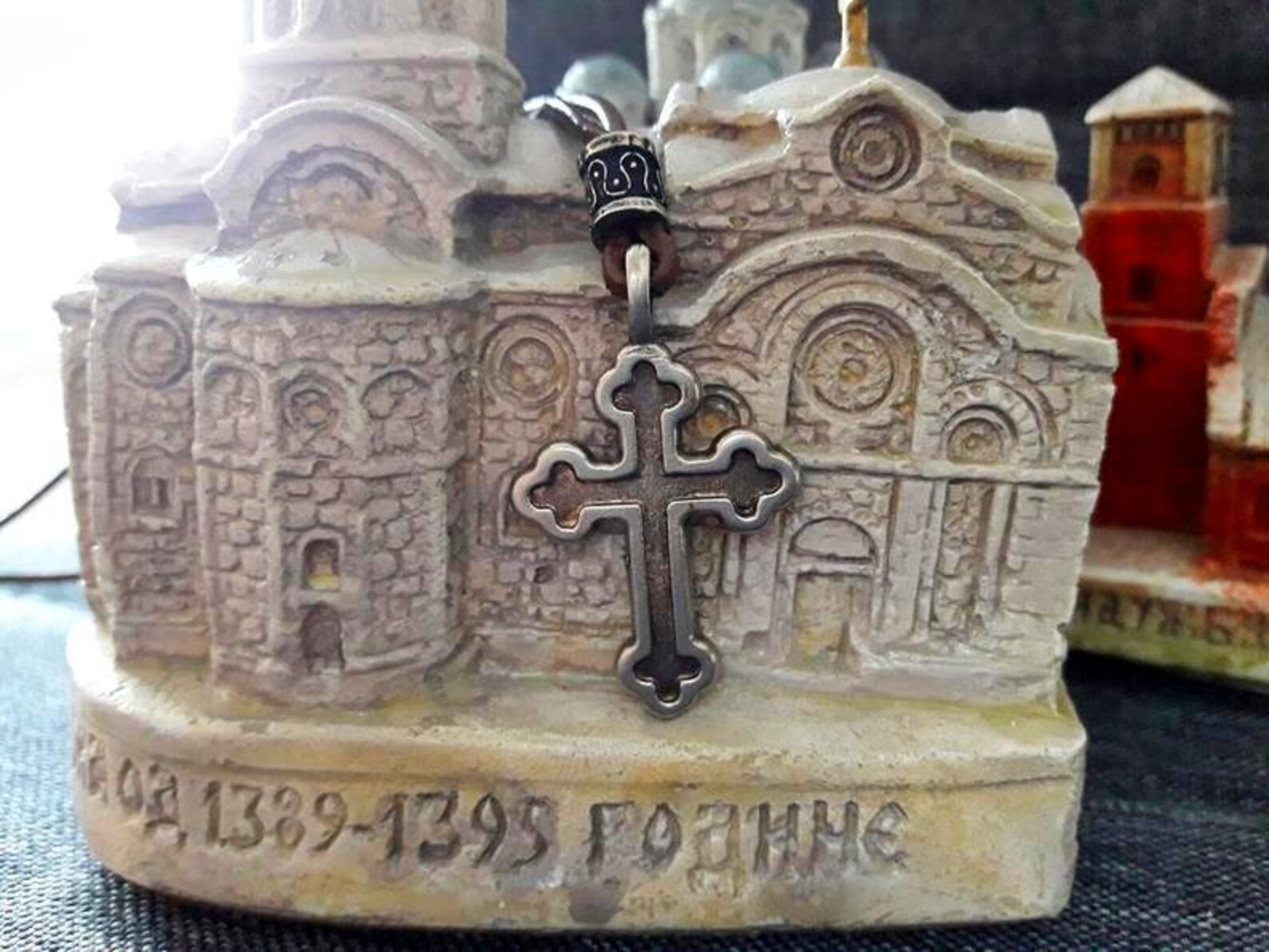 Orthodox Cross Serbian Leather Necklace With Pearlchristian - Etsy